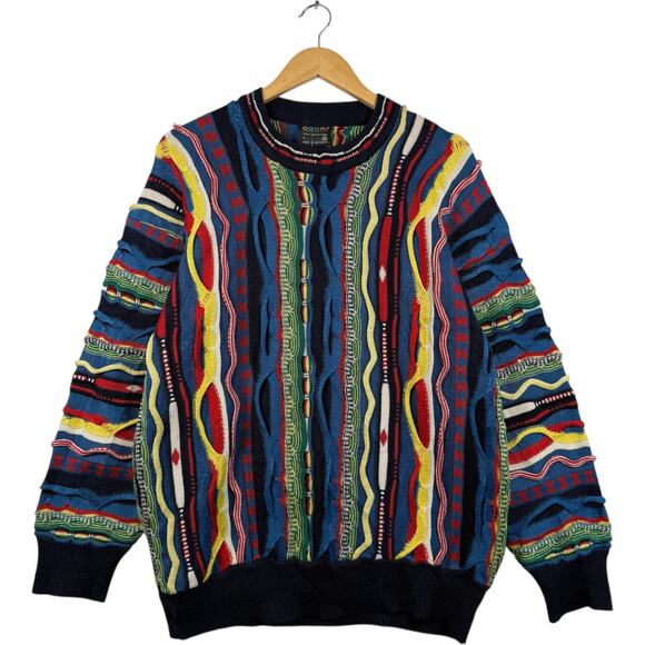 COOGI | Sweaters | Vintage Coogi 3d Knit Striped Textured Sweater L ...